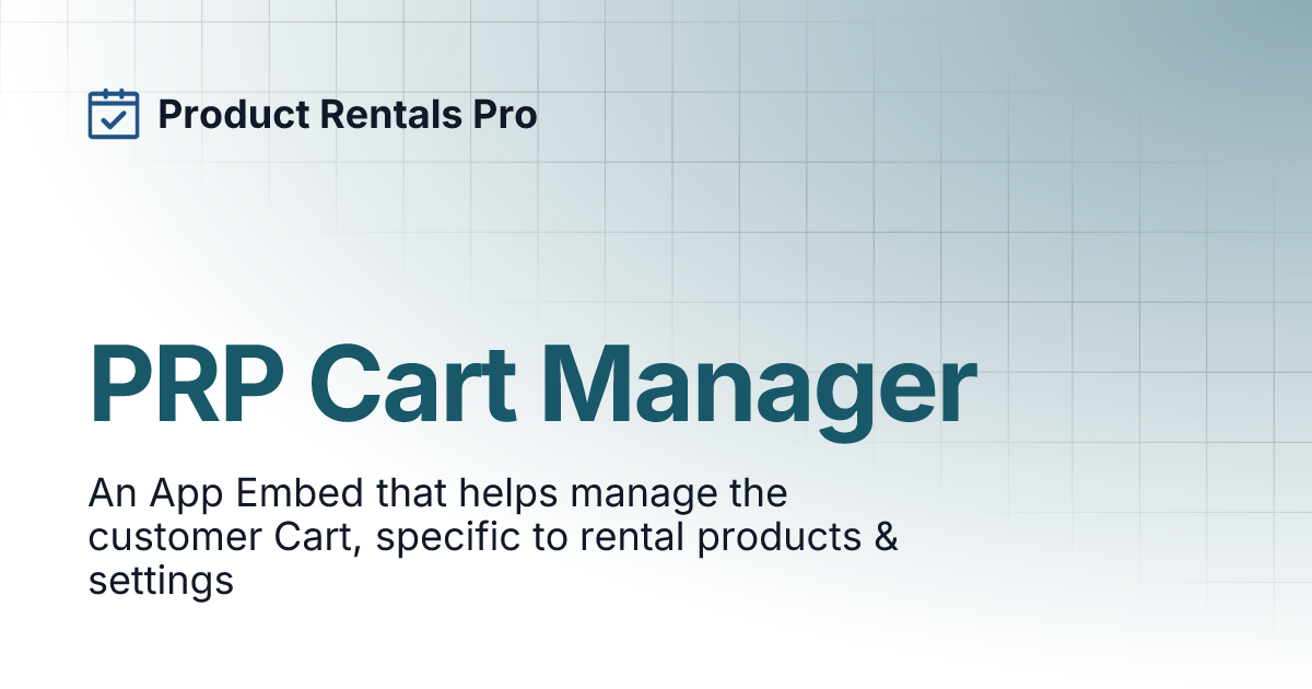 PRP Cart Manager | Product Rentals Pro